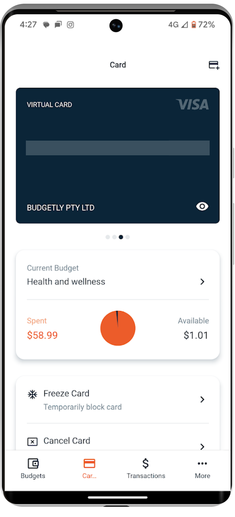 What is a virtual card?